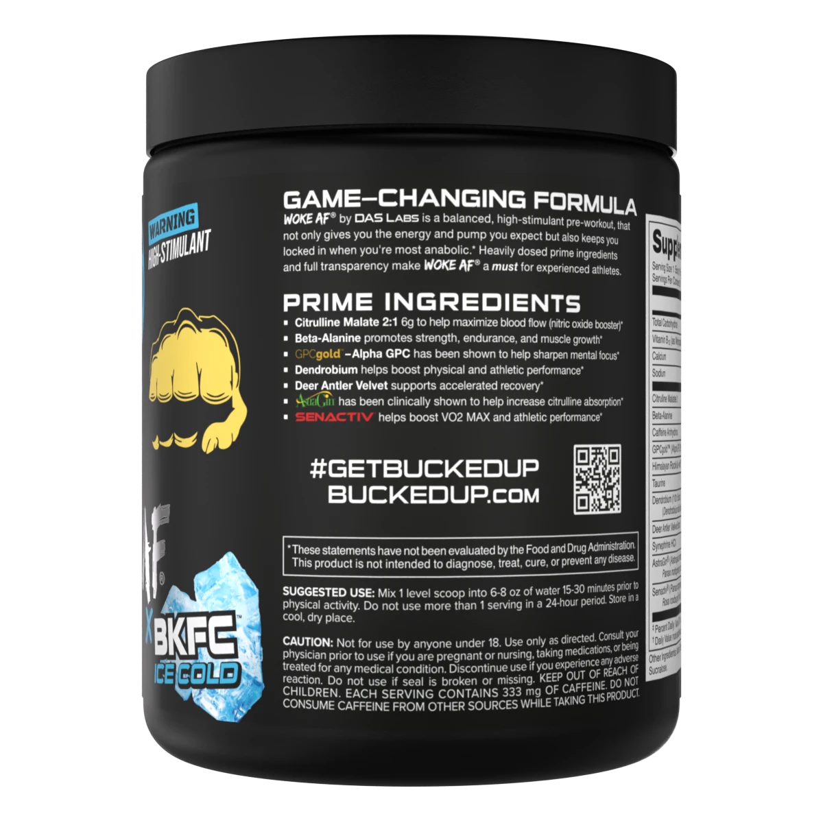WOKE AF ICE COLD Pre-Workout – Explosive Energy & Focus - Bucked Up
